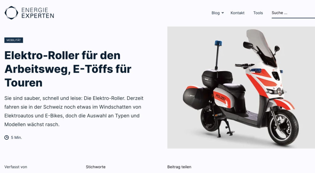 Press review about the ETRIX the scooters in TV and magazines.